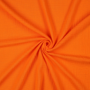 Stofftanten - Neon Orange Musselin / Double Gauze 100 % Baumwolle